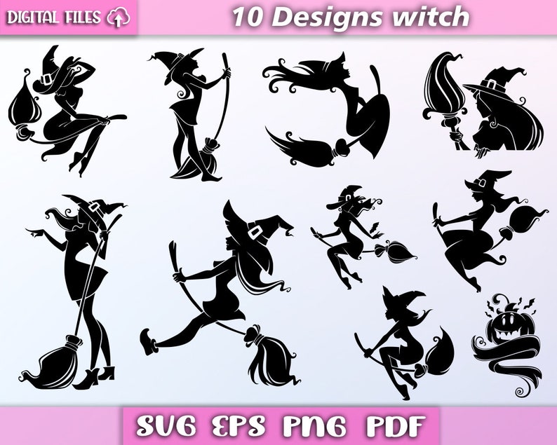 Witch Svg/ Witches Svg/ Halloween Svg/ Flying Witch Svg/ - Etsy