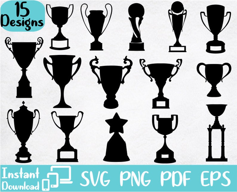 Trophy SVG Trophy Silhouette Bundle Svg Trophy Vector | Etsy
