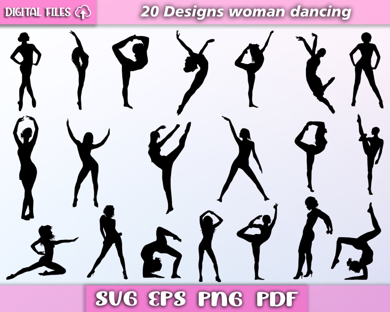 Dancing Woman Svg/ Dancing Girl Svg/ Girl Silhouette/ Woman Silhouette ...