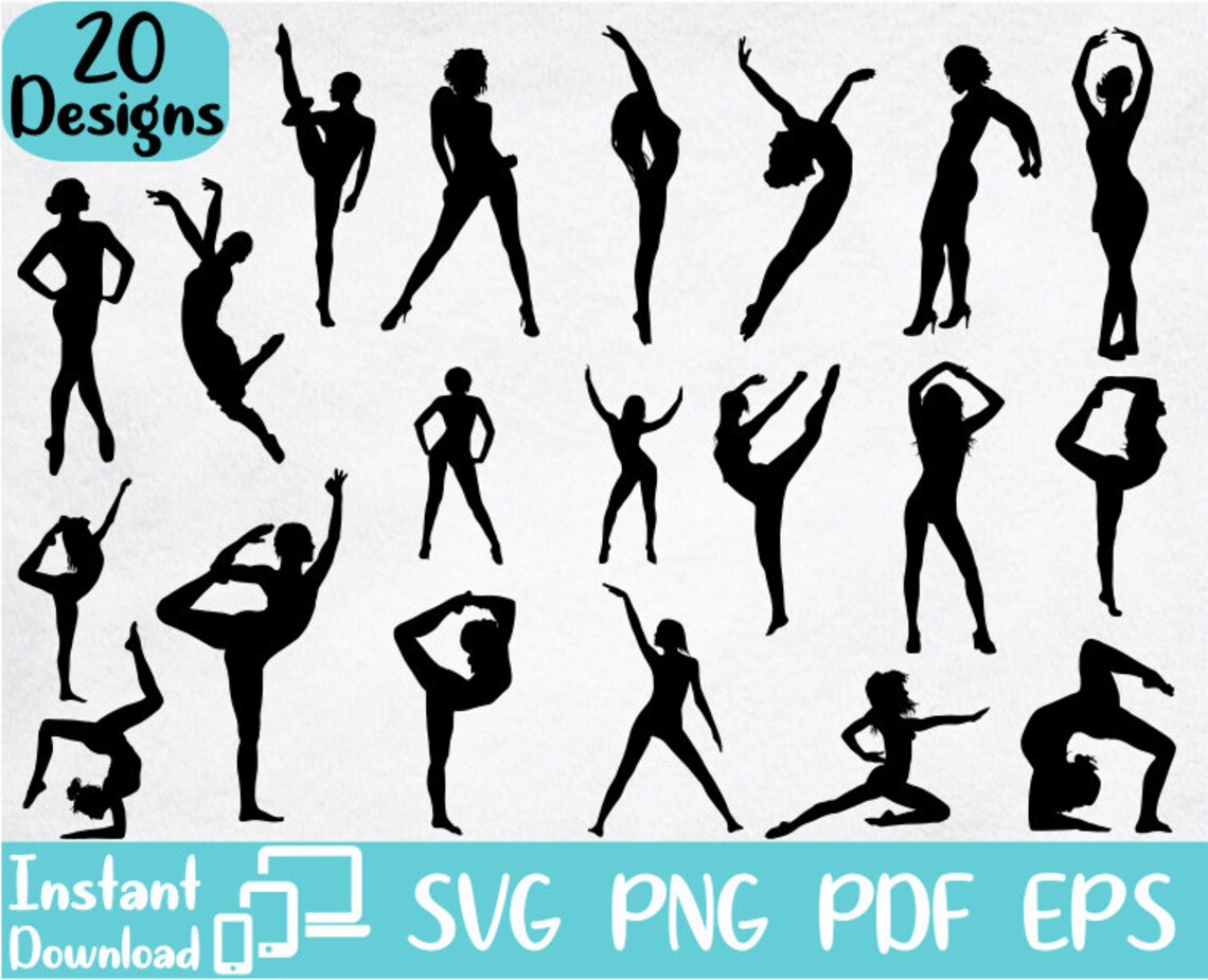 Dancing Woman SVG Dancing Girl Svg Girl Silhouette Woman - Etsy