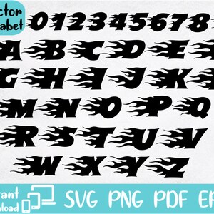 Fire Alphabet SVG Fire Font Vector Flame Font Svg Fire Font - Etsy