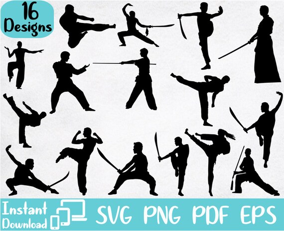 Fighters SVG Fight Pose Silhouette Bundle Clip Art - Etsy