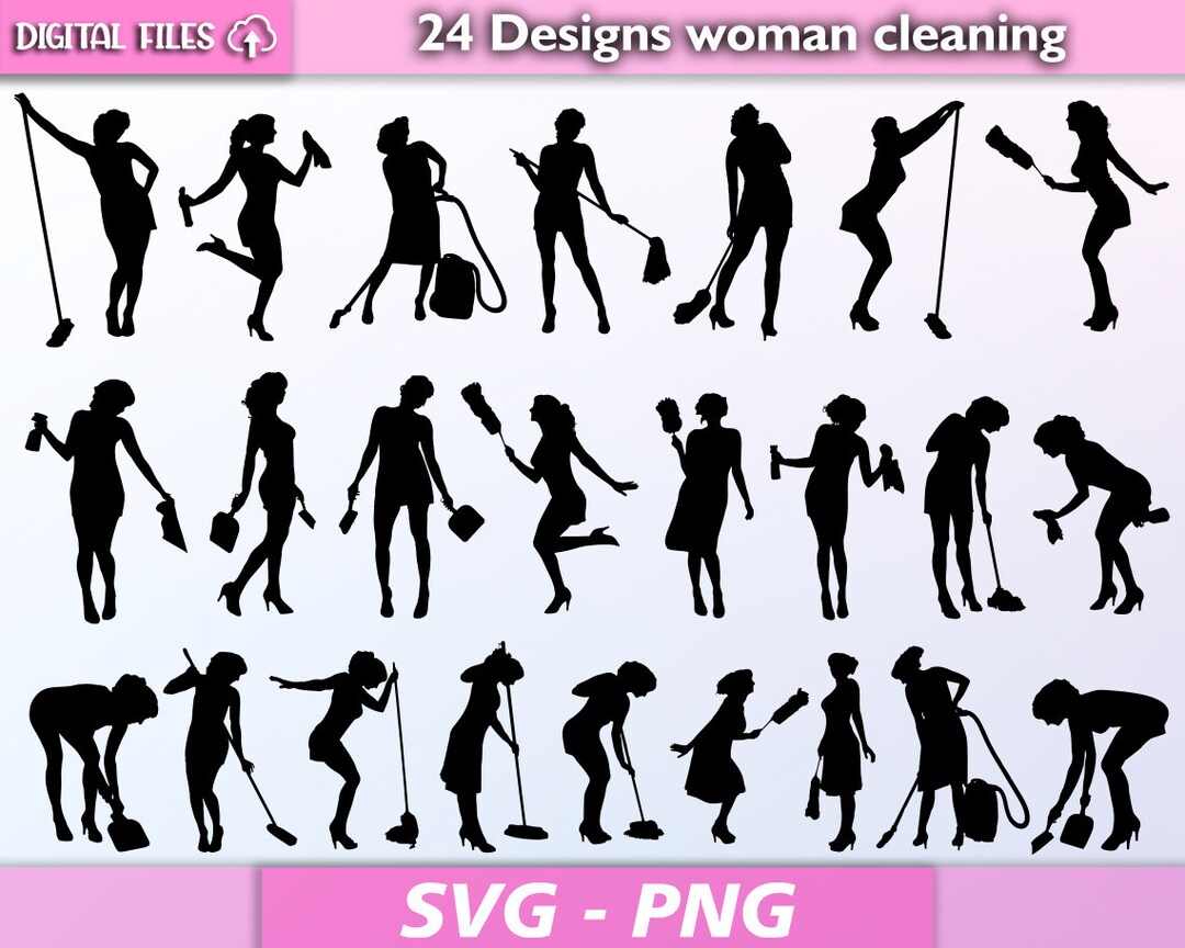 Woman Cleaning Bundle Svg/ Woman Cleaning Svg/ Cleaning Svg/ Woman ...