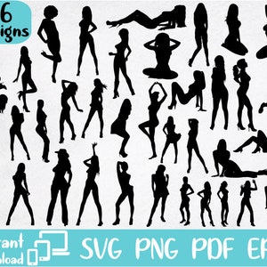 Girls Bundle SVG Girls Silhouette Woman Poses Svg Woman - Etsy