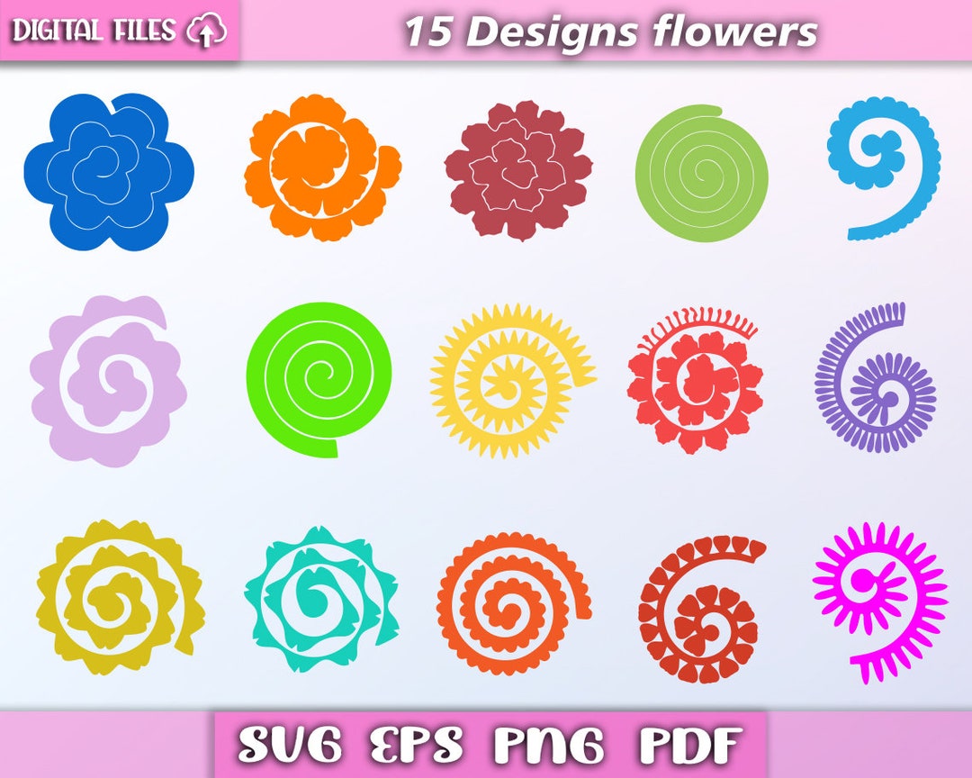 Flowers Svg/ Rolled Flowers Svg/ Paper Flowers/ Origami Flowers ...