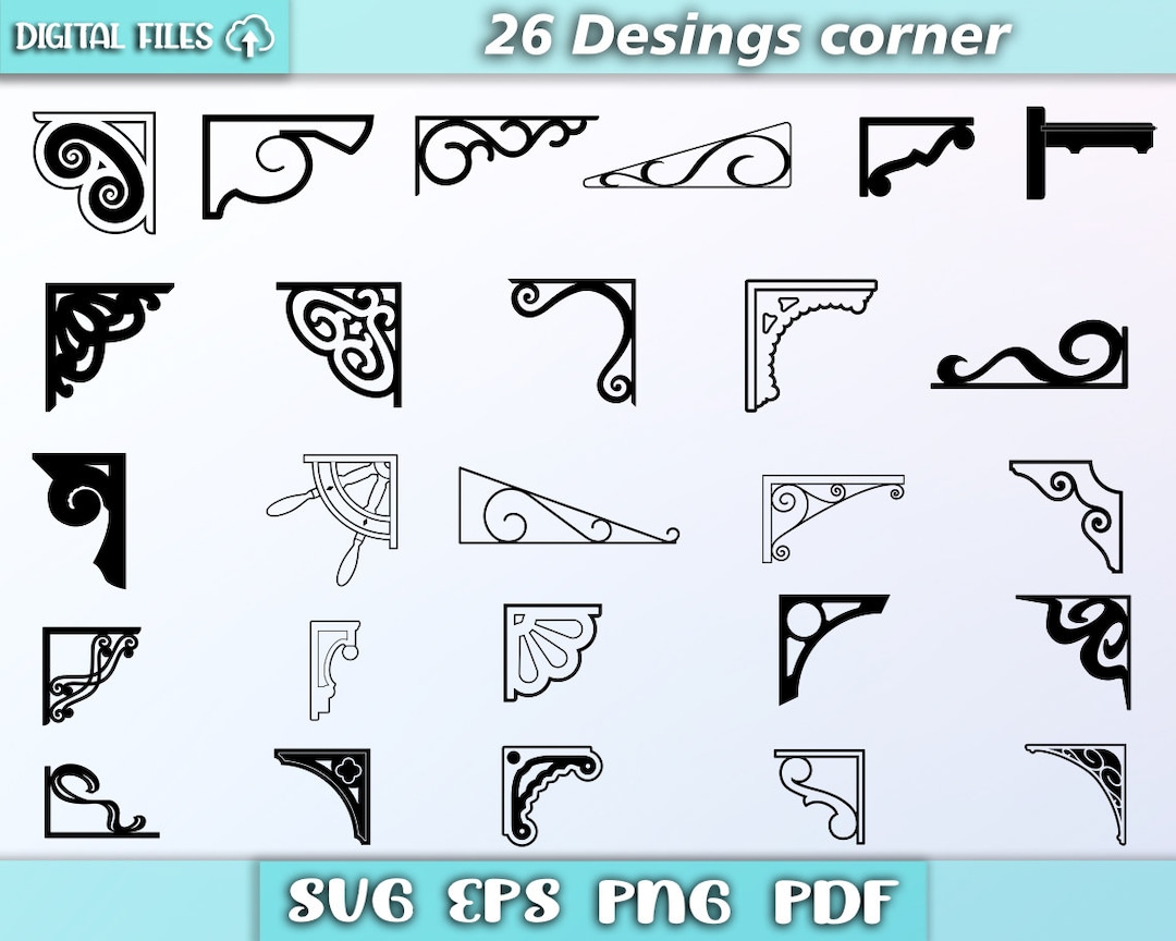Corner Svg/ Bundle Corner Svg/ Corner Decor/ Silhouette Corner ...