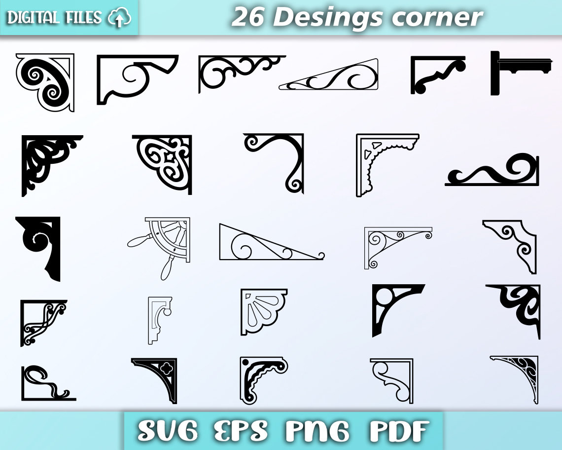 Corner Svg/ Bundle Corner Svg/ Corner Decor/ Silhouette Corner ...