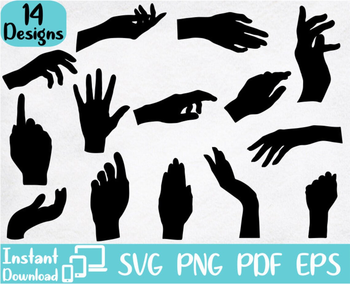 Hands SVG Hands Silhouette Vector Hands Hand Svg - Etsy