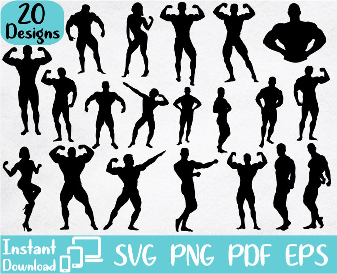 Bodybuilders SVG Bodybuilders Silhouette Bodybuilding SVG - Etsy