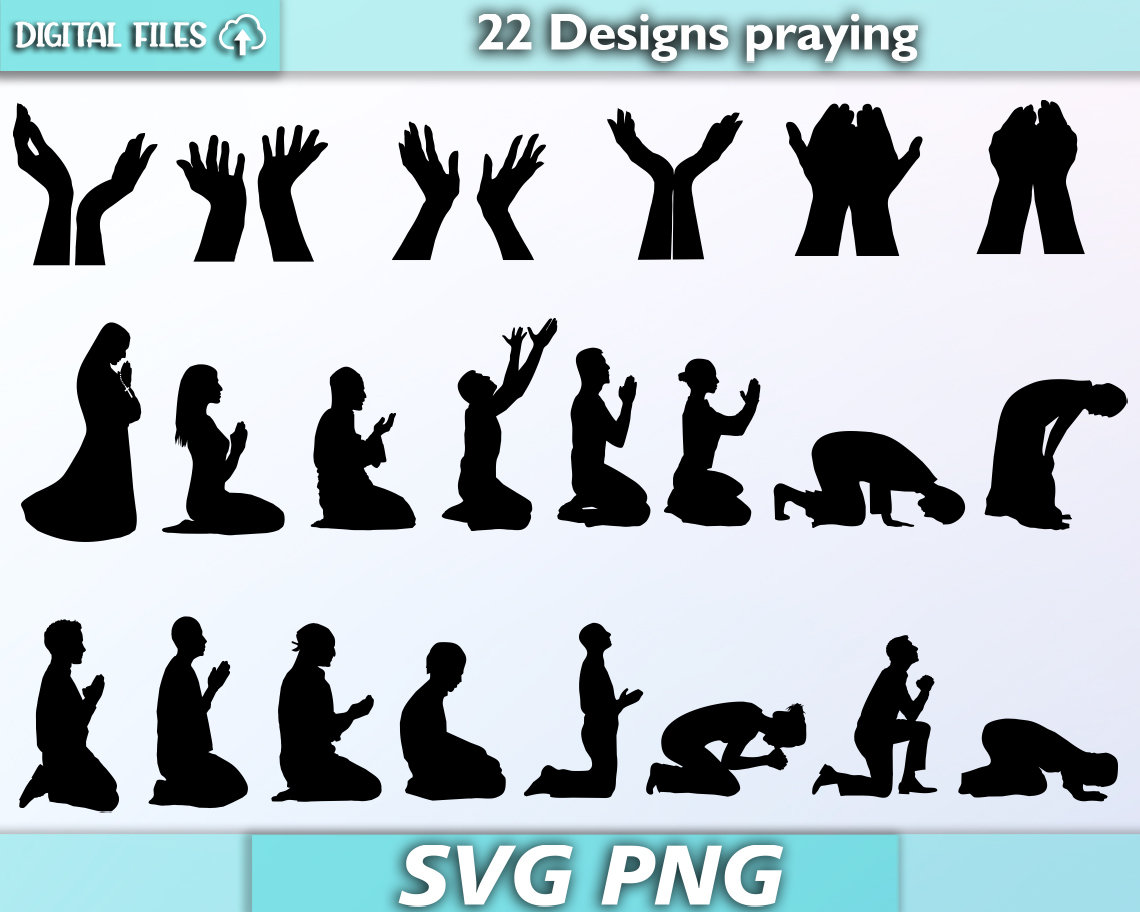 Praying Svg/ Praying People Svg/ Praying Hands Svg/ Praying Silouette ...