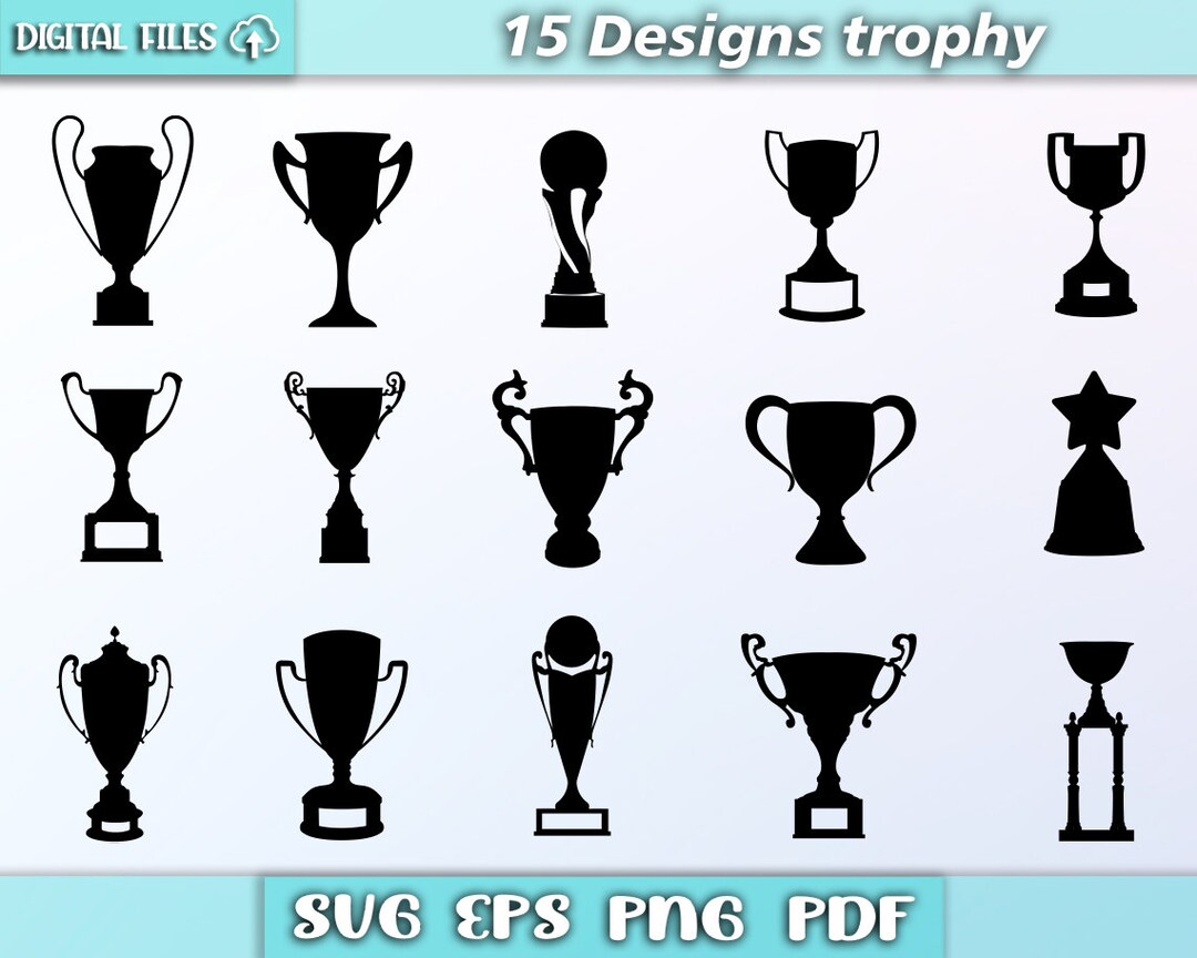 Trophy Svg/ Trophy Silhouette/ Bundle Svg/ Trophy Vector/ Trophy ...