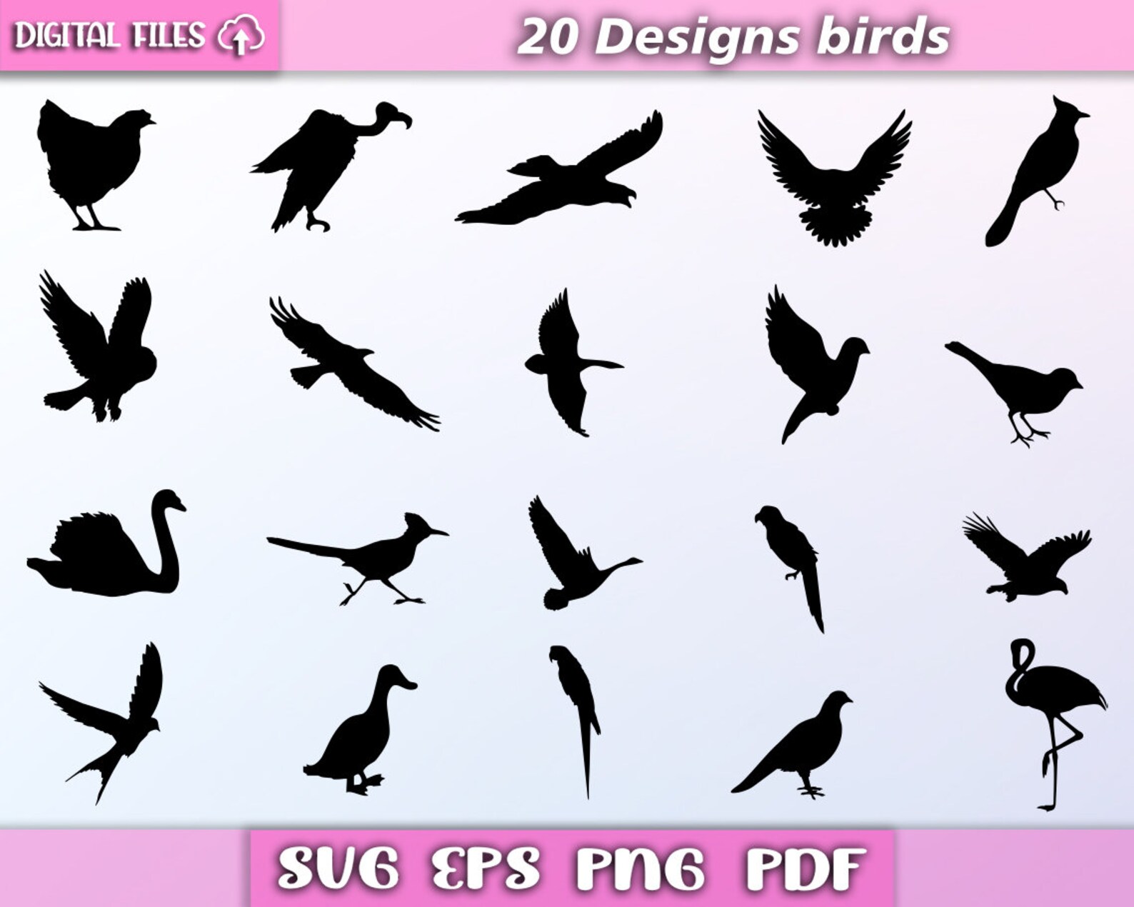 Birds Svg/ Birds Bundle Svg/ Birds Silhouette/ Bird Svg/ Vector Bird ...