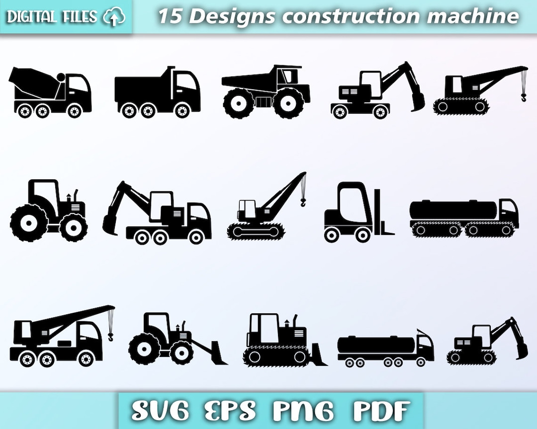 Construction Machine Svg/ Machine Bundle/ Cars Svg/ Construction Svg ...