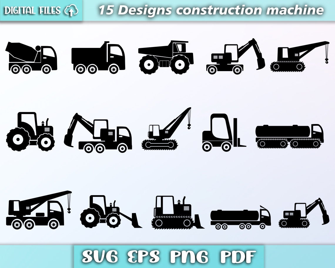 Construction Machine Svg/ Machine Bundle/ Cars Svg/ - Etsy
