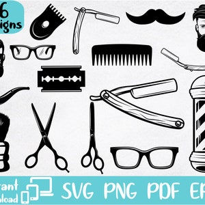 Barber Tools Svg Barber Clipart Barber Svg Tools Svg | Etsy