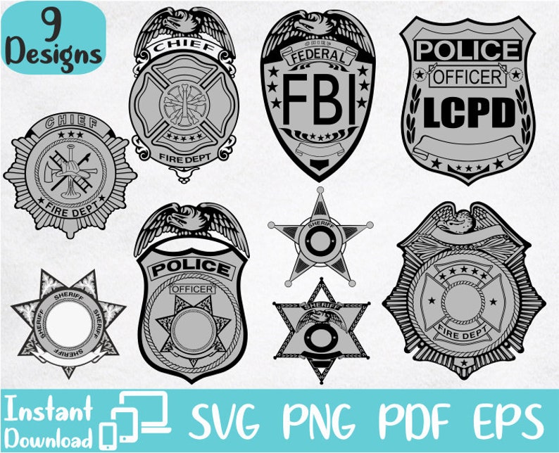Police Officer Svg Police Badges Svg Policeman Svg Police | Etsy