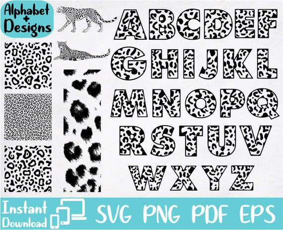 Leopard SVG Leopard Alphabet Svg Leopard Pattern Leopard - Etsy Canada
