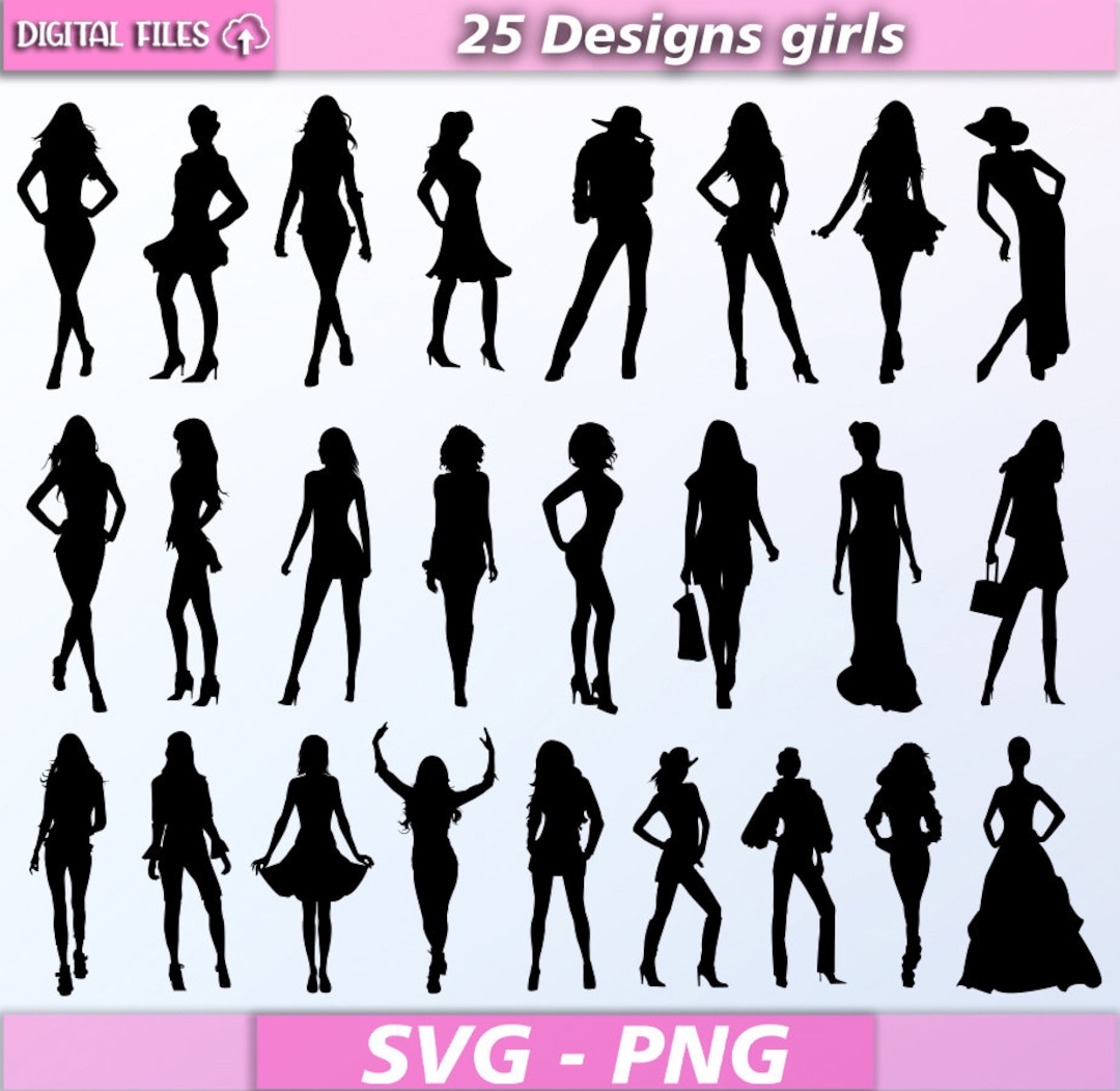 Woman Silhouette Svg/ Woman Model Svg/ Girl Model/ Woman Clipart ...