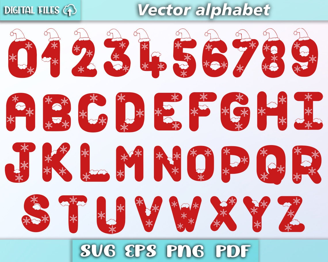 Christmas Alphabet Svg/ Merry Christmas Svg/ Christmas Clipart ...