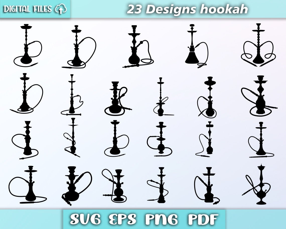 Smoking Svg/ Hookah Bundle Svg/ Hookah Vector/ Silhouette Cut Files ...