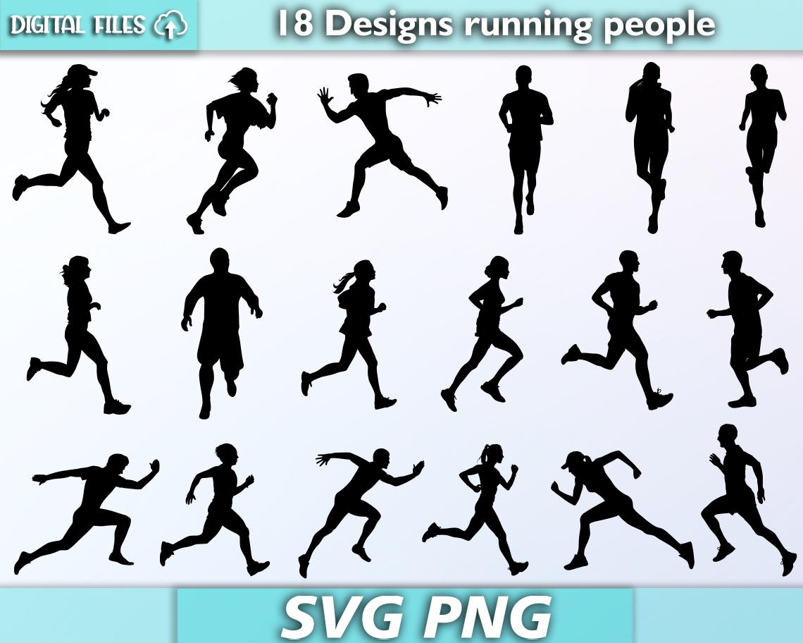 Running Svg/ Running People Svg/ Running People Silhouette/ Running ...
