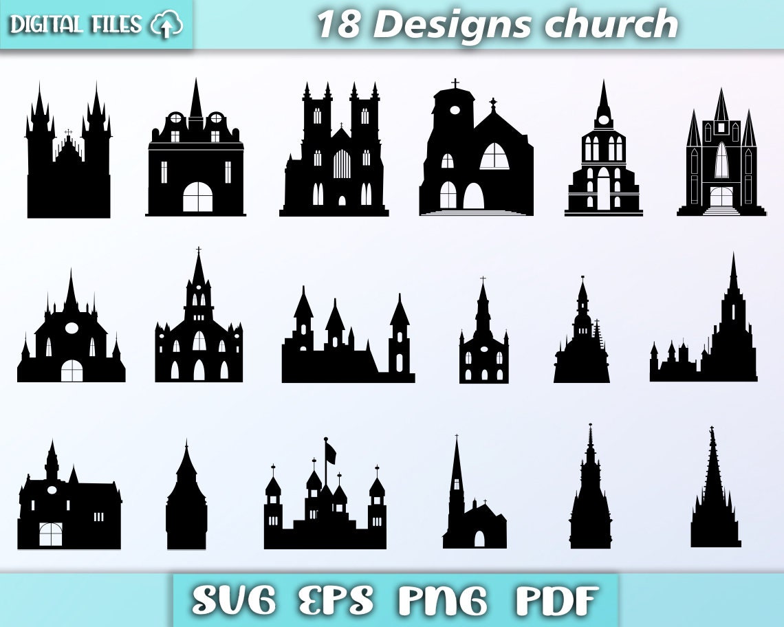 Church Svg/ Bundle Church/ Vector Church/ Silhouette Church/ Eps/pdf ...
