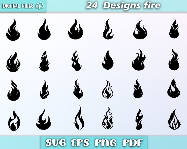Fire Bundle Svg/ Fire Vector Svg/ Fire Clipart/ Flame Svg/ Fire Cut ...