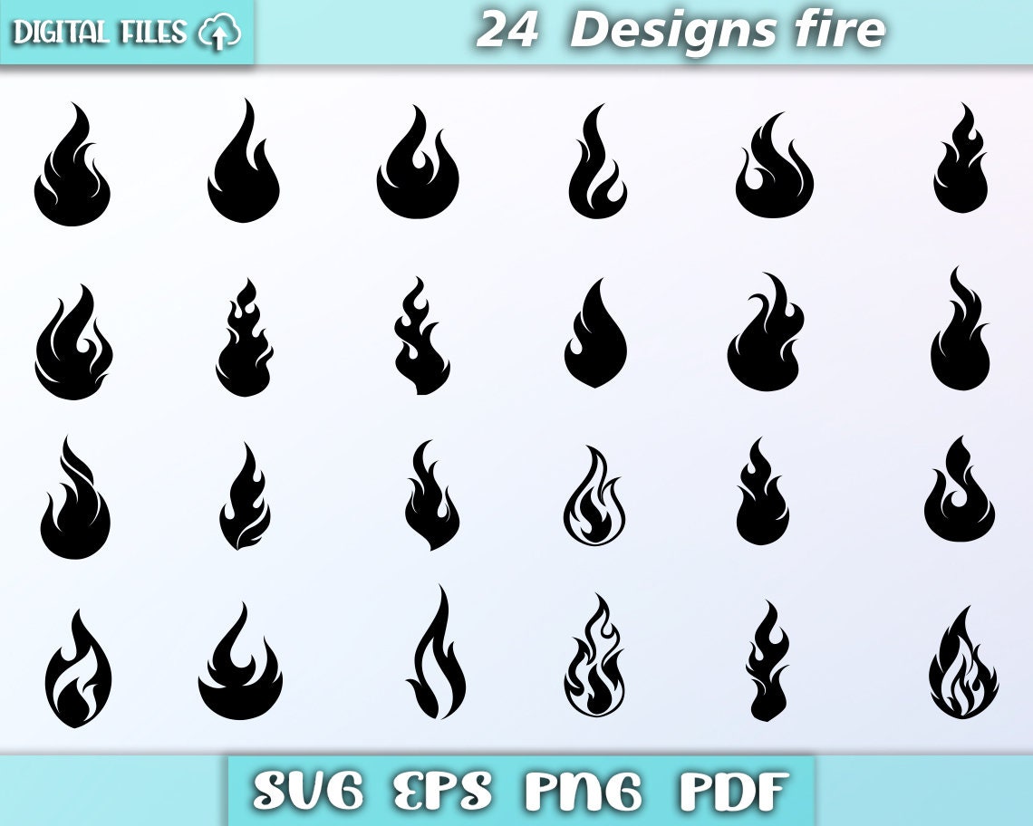 Fire Bundle Svg/ Fire Vector Svg/ Fire Clipart/ Flame Svg/ Fire Cut ...