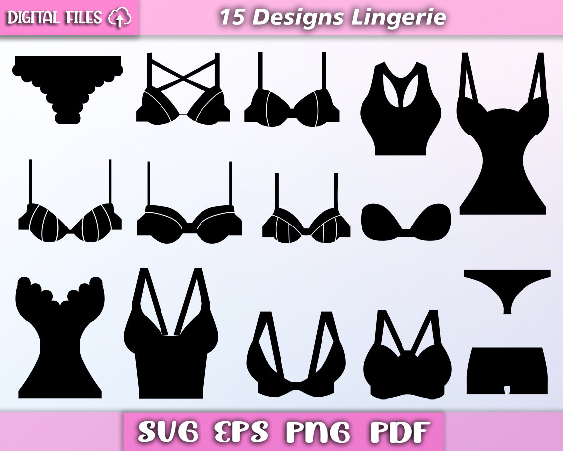 Lingerie Bra Svg/ Lingerie Svg/ Fashion Svg/ Underwear Svg/ Woman ...