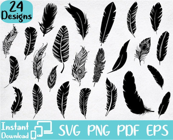 Feathers Bundle SVG Feather Svg Feathers Vector Silhouette - Etsy