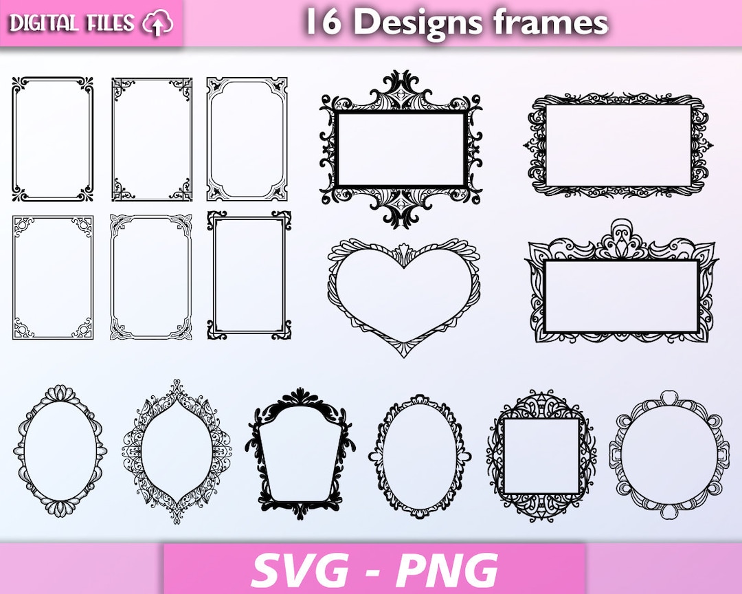 Frames Bundle Svg/ Frame Vector/ Frames Silhouette/ Frames Clipart ...