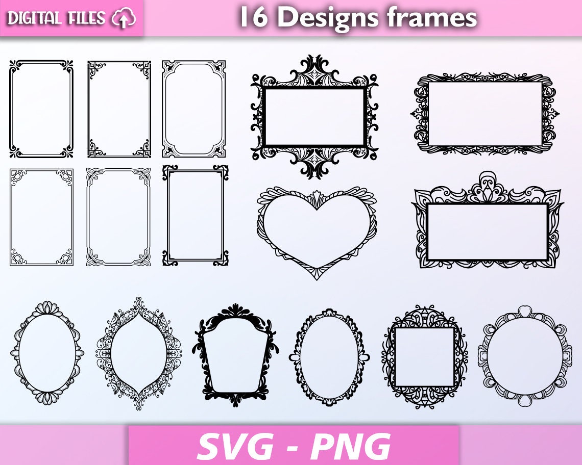 Frames Bundle Svg/ Frame Vector/ Frames Silhouette/ Frames Clipart ...