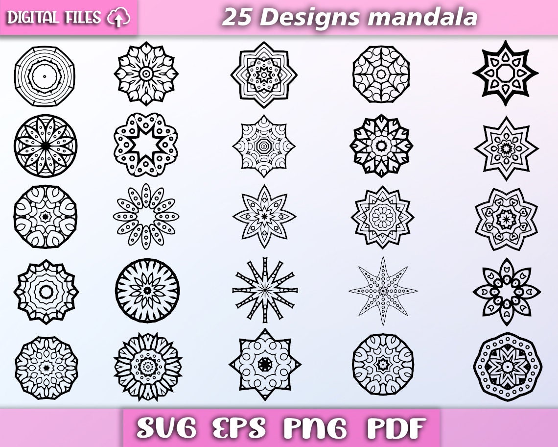 Mandala Svg/ Mandala Bundle Svg/ Mandala Clipart/ - Etsy