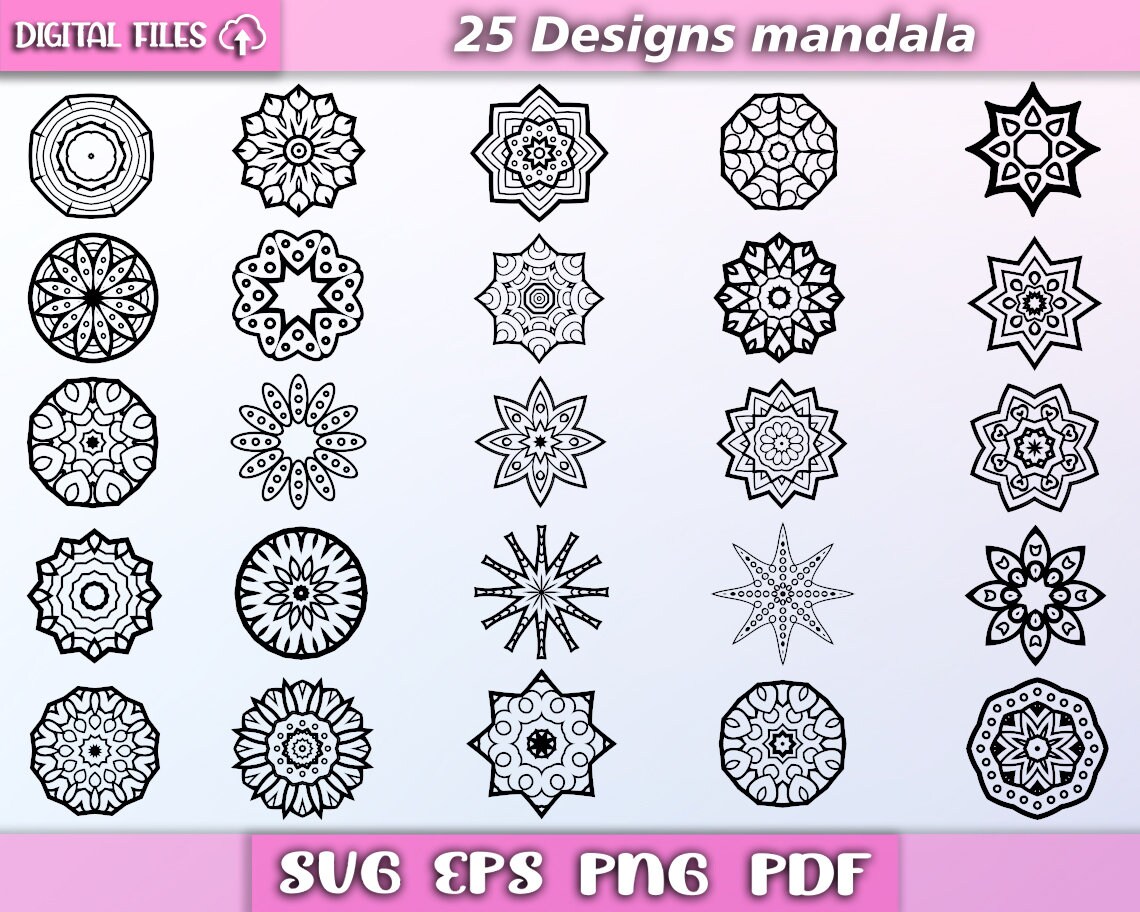 Mandala Svg/ Mandala Bundle Svg/ Mandala Clipart/ - Etsy