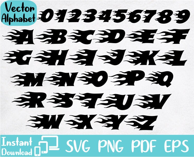 Fire Alphabet SVG Fire Font Vector Flame Font Svg Fire Font - Etsy UK
