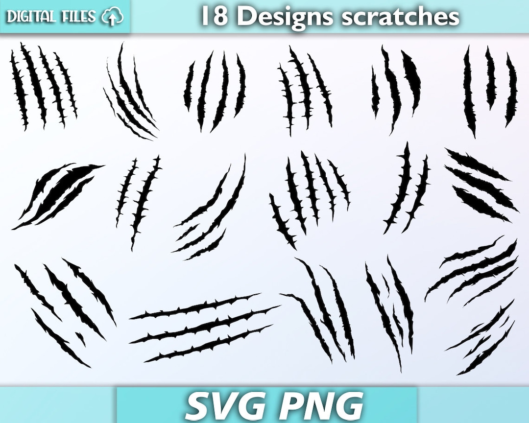 Scratches Bundle Svg/ Scratches Silhouette/ Scratches Vector/ Claws Svg ...