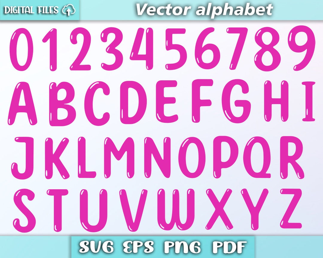 Pink Alphabet Svg/ Vector Pink Font/ Girls Font Svg/ Pink Font Svg ...