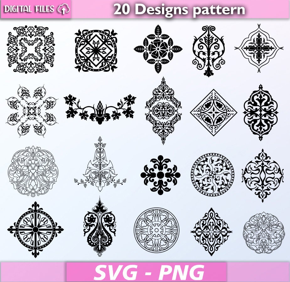 Pattern Bundle Svg/ Pattern Svg/ Silhouette Patterns/ Pattern Clipart ...