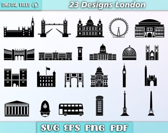 LONDON Clip Art Uk Graphics British Trip Commercial Use - Etsy