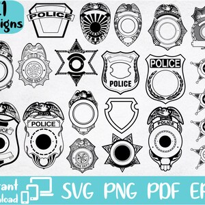 Police Badges Svg Police Shields Svg Police Departament - Etsy