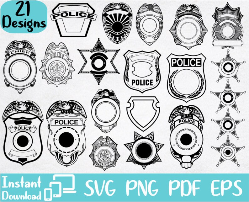 Police Badges Svg Police Shields Svg Police Departament - Etsy