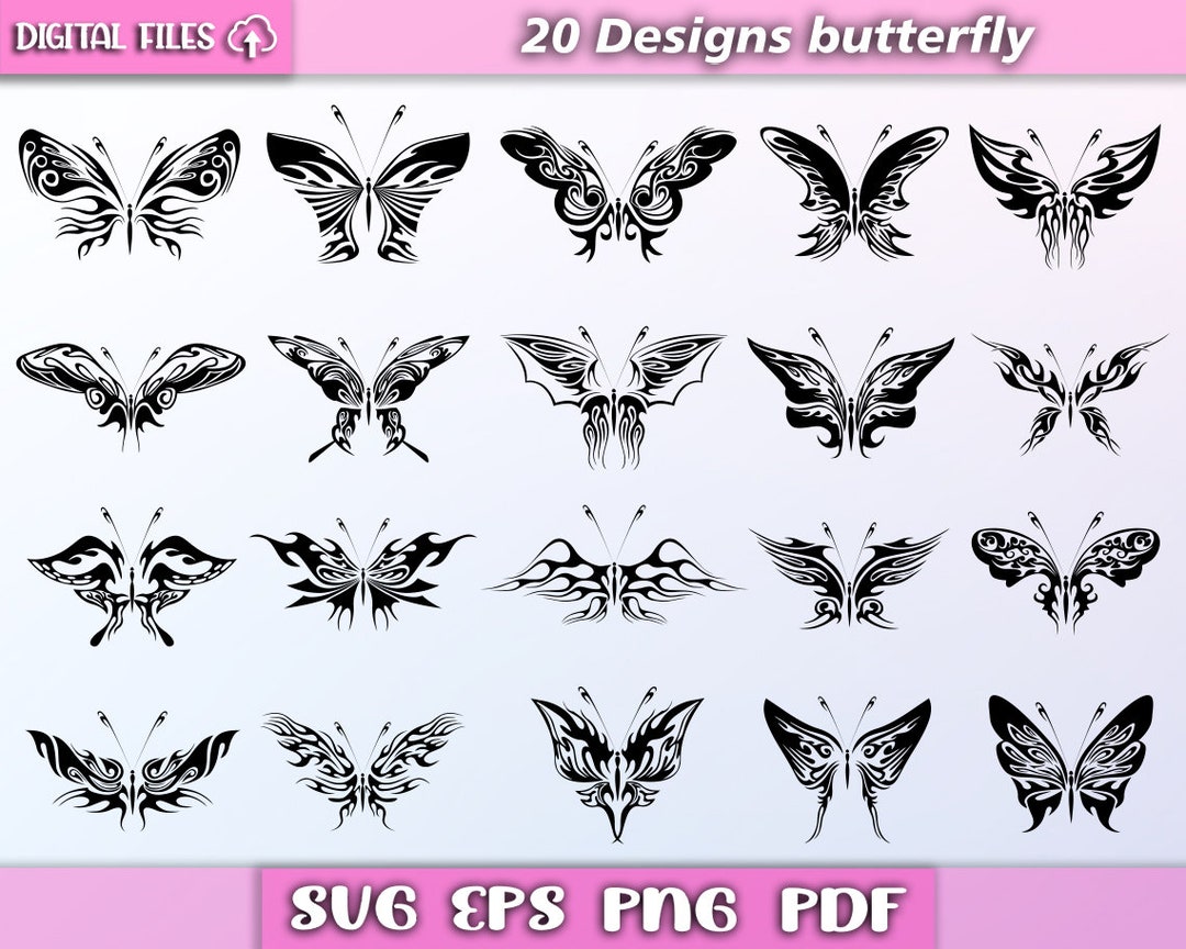 Butterfly Svg/ Butterfly Vector/ Butterfly Tattoo Svg/ Butterfly ...