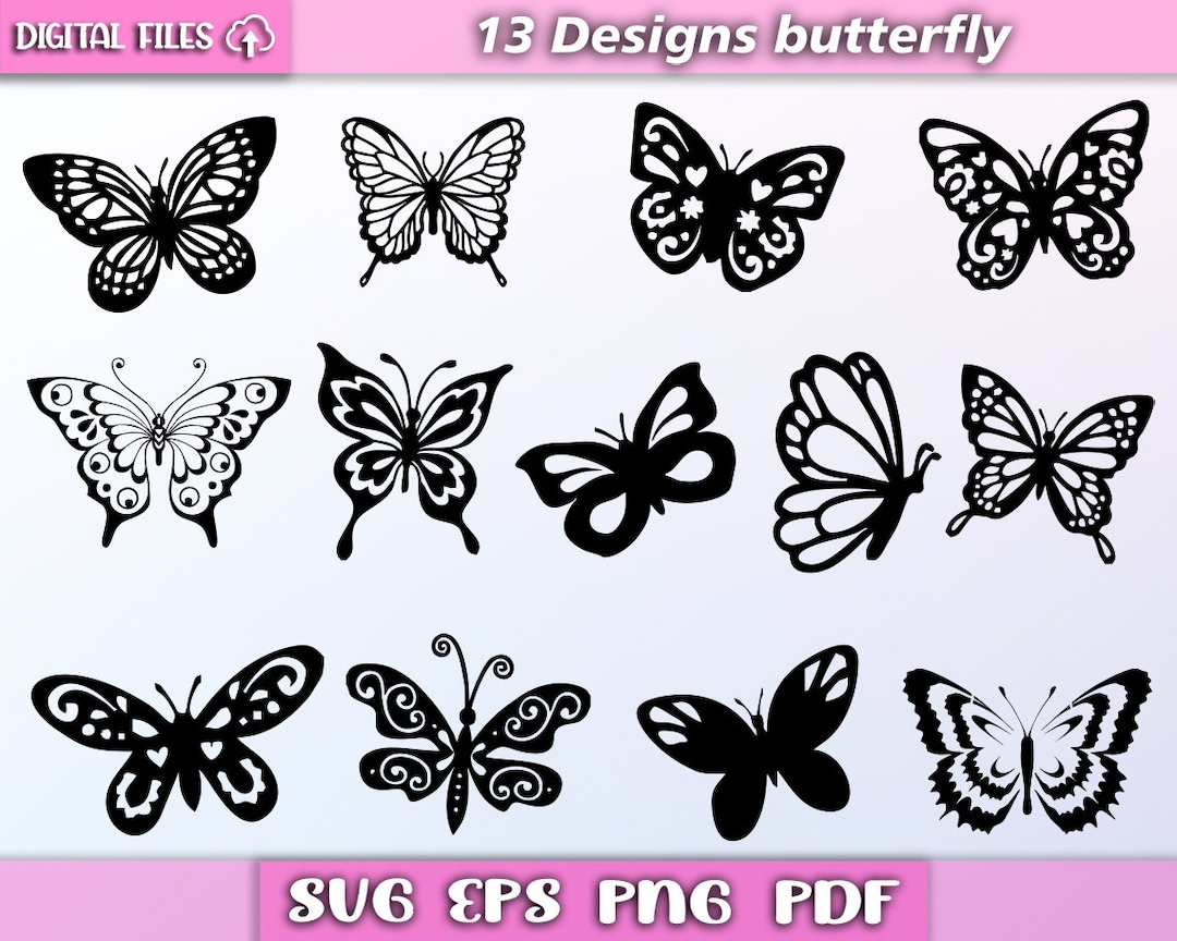 Butterfly Svg/ Butterfly Bundle/ Buttefly Silhouette/ Eps/pdf/png/svg ...