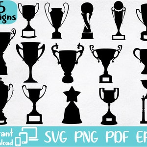 Trophy SVG Trophy Silhouette Bundle Svg Trophy Vector | Etsy