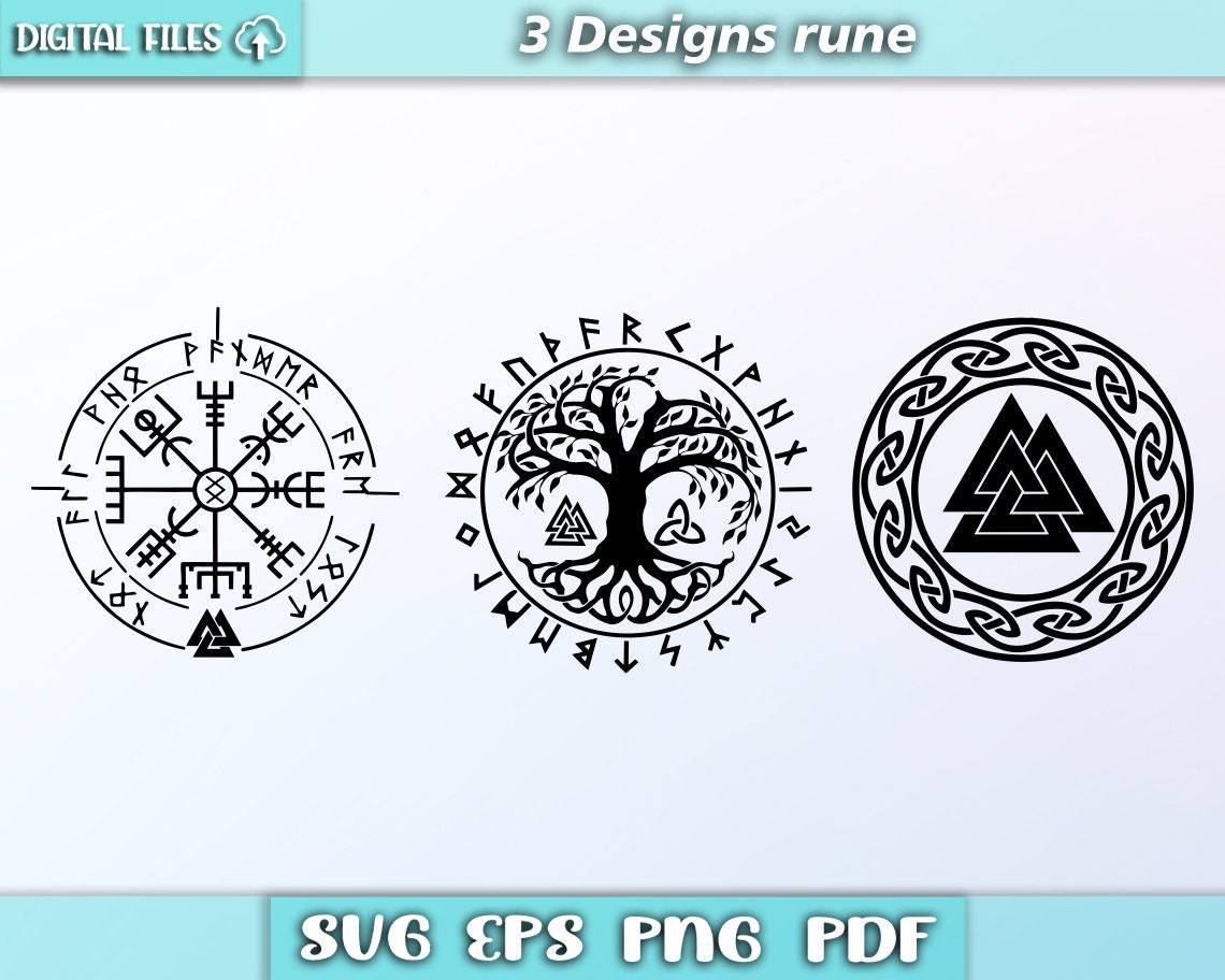 Circle Rune Svg/ Rune Compass Vector/ Scandinavian Rune Svg/ - Etsy