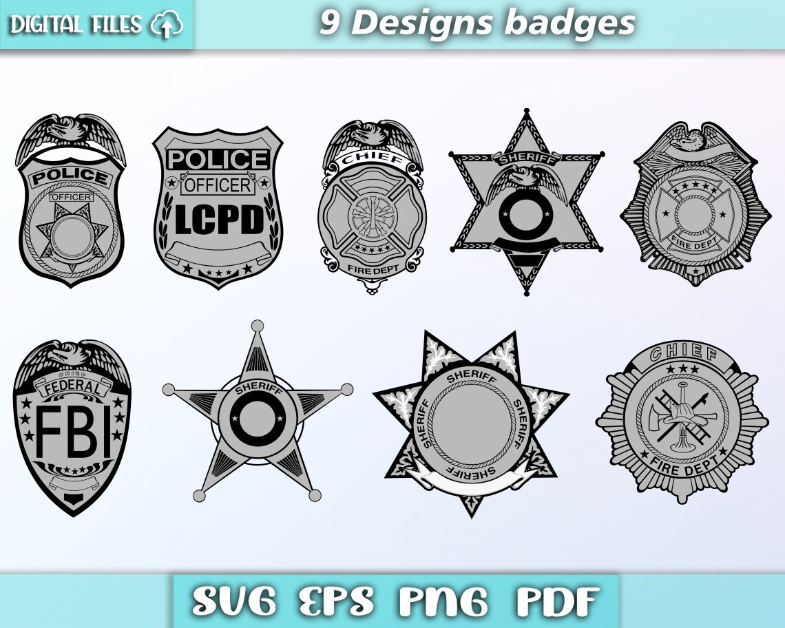 Police Officer Svg Police Badges Svg Policeman Svg Police - Etsy UK