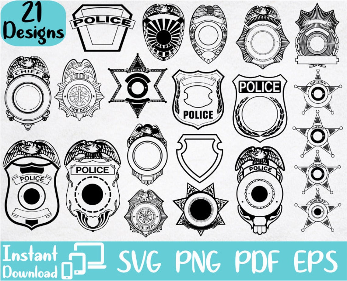 Police Badges Svg Police Shields Svg Police Departament - Etsy