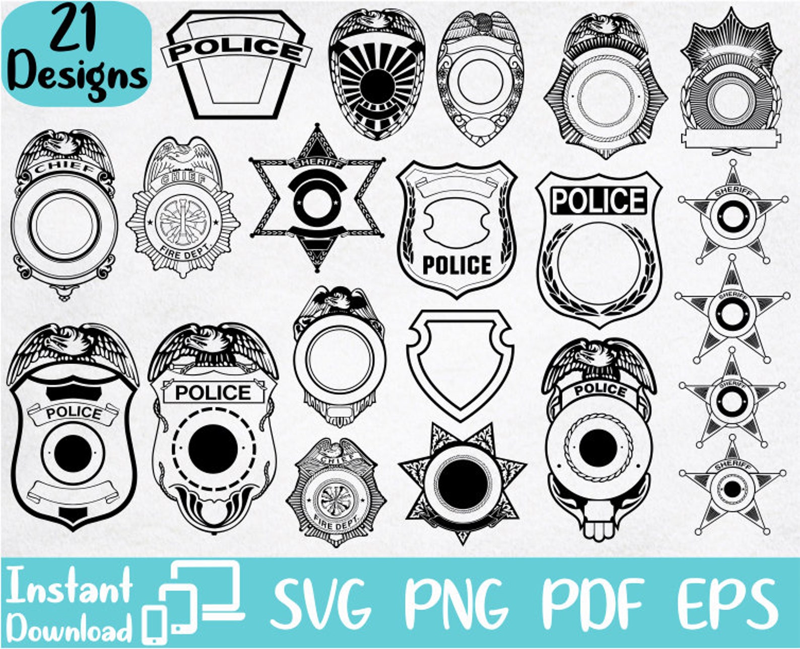 Police Badges Svg Police Shields Svg Police Departament - Etsy