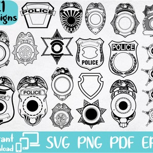 Police Badges Svg Police Shields Svg Police Departament - Etsy