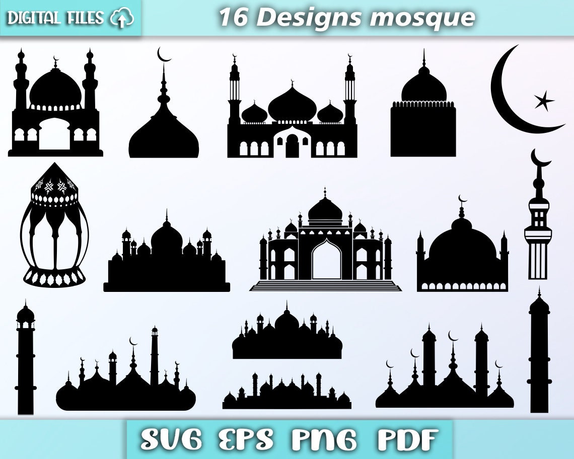 Islamic Mosque Svg/ Islamic Svg/ Mosque Silhouette/ Vector - Etsy UK